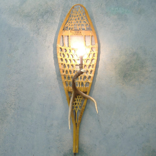 Mule Deer Antler Snowshoe Sconce Light The Peak Antler Company