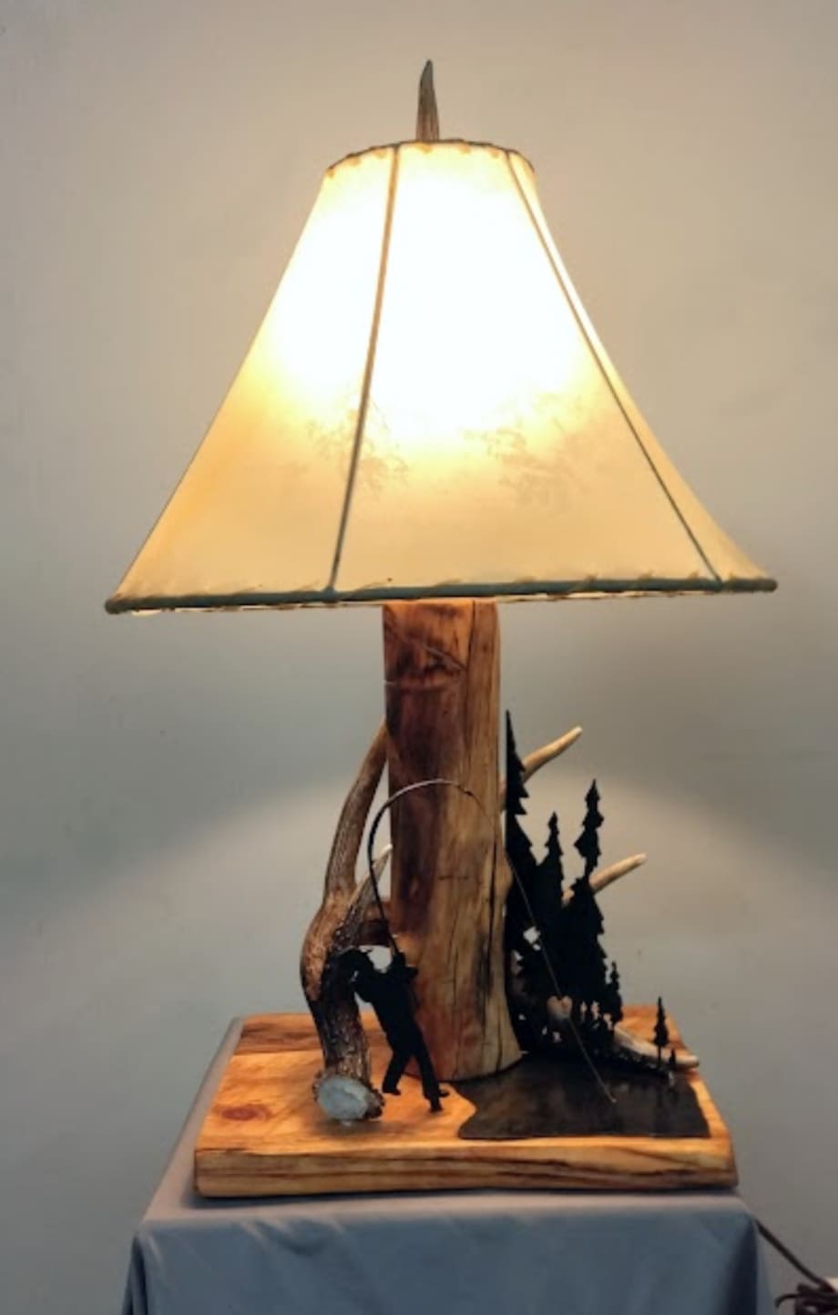 Fly Fisherman Table Lamp, Small | The Peak Antler Company