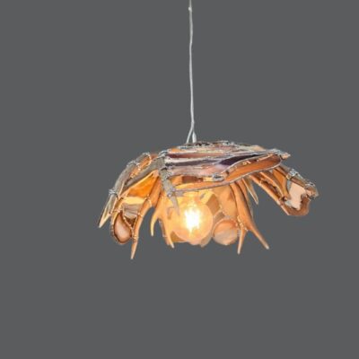 Amber Ridge Stained Glass & Mule Deer Antler Pendant Light